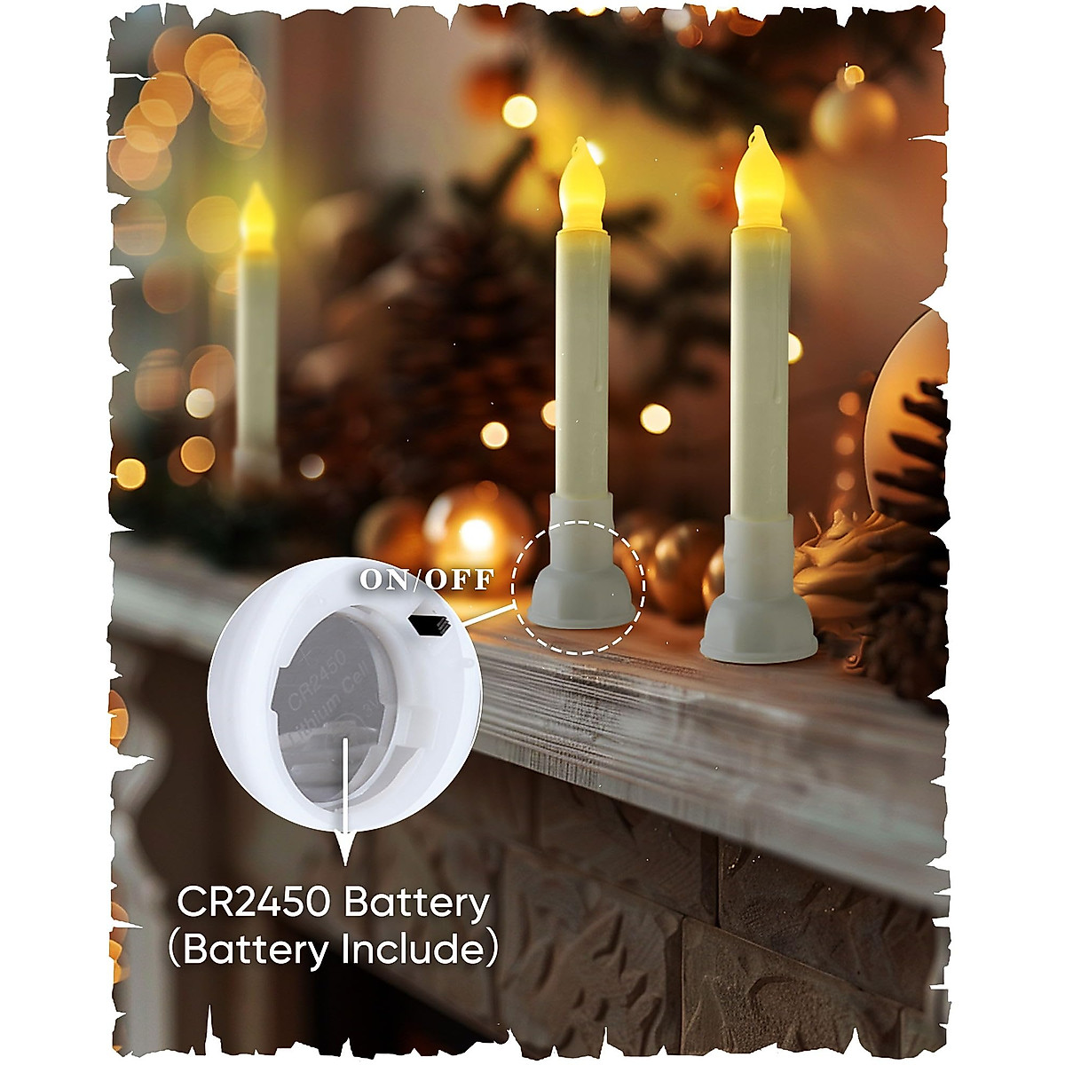 Amagic Batteries Included Floating Candles with Wand Remote, 12pcs Flickering Warm Light Flameless Taper Candles, Magic Hanging Candles with Base for Birthday Party, Halloween Decorations