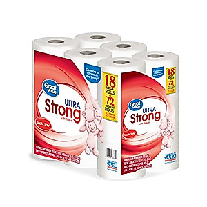 Great Value Ultra Strong Toilet Tissue Paper, 18 Mega Rolls