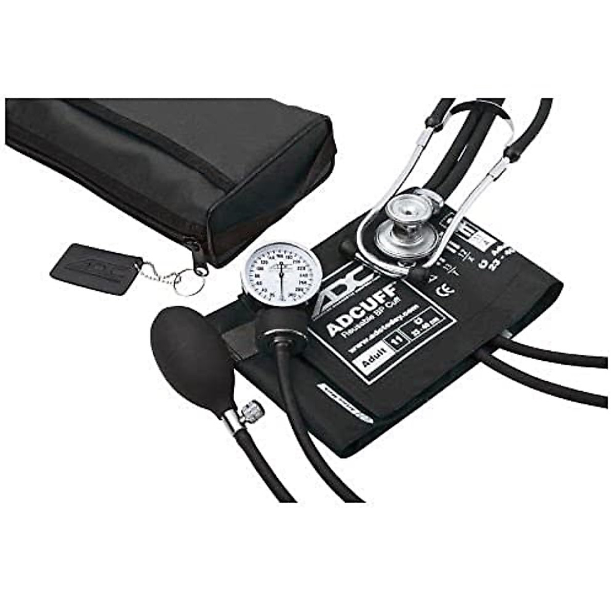 ADC 768-641-11ABK Pro's Combo II SR Adult Pocket Aneroid/Scope Kit with Prosphyg 768 Blood Pressure Sphygmomanometer, Black