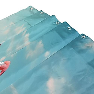 WELLDAY Shower Curtain Flamingos Bathroom Decor Waterproof Fabric with Hooks 60x72 Inch