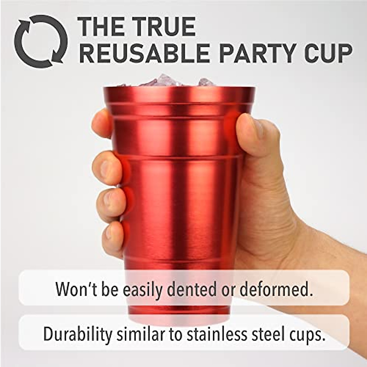 Arora Aluminum Cups, Metal Anodized Multi-Colored Blue, Red, Yellow, Purple Party Cup Set, Aluminum Cold-Drink Cup,24oz Cup Set of 4