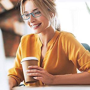 JEERO Blue Light Blocking Glasses - Lightweight Frame Computer Glasses, Anti Eyestrain & UV Glare, TV/Phone/Gaming Eyeglasses for Women Men, Non-Prescription