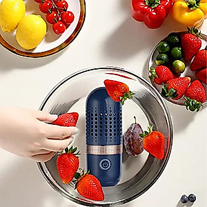 COMUSTER Vegetable Washing Machine,Fruit Cleaner Device,Banana Cleaner Machine,Fruit Purifier for with OH-ion Purification Technology for Cleaning Fruit,Vegetable,Rice,Tableware (Royal Blue)