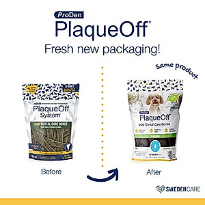 ProDen PlaqueOff Sytem Mini Dental Care Bones for Dogs - Vegetable 12 oz, Green, 340G