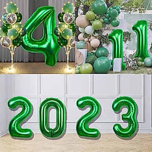 40 Inch Large Green Number 6 Balloon Extra Big Jumbo Mylar Foil Helium Balloons for 6 Year old Birthday Party Celebration Decors Graduations Wedding Anniversary Baby Shower Supply Engagement
