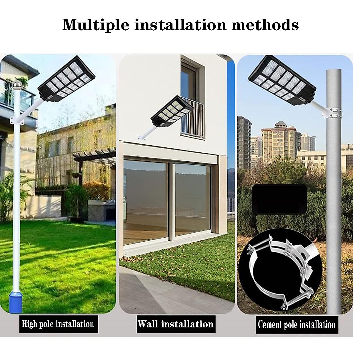 DOOR 1000W Solar Street Lights Outdoor lamp,Dusk to Dawn Solar LED Light, Dusk to Dawn with Radar Sensor, for Parking Lot/Stadium/Yard/Garage/Garden