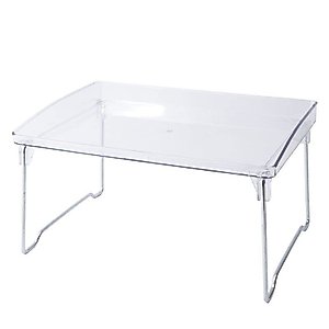 NOTIONSLAND Acrylic Folding Shelf Office Desktop Multi-Layer Transparent Storage Shelf Dormitory Table Double (Double Layer)