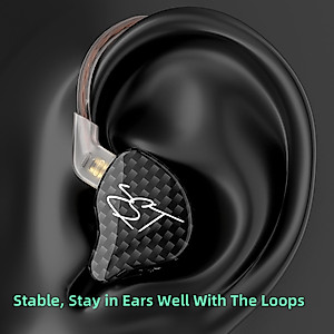 YINYOO KZ ZST Hybrid Banlance Armature with Dynamic in-Ear Earphone 1BA+1DD HiFi Headset in Ear Monitors Headphones Wired Earbuds Gaming Earbuds (ZST mic)