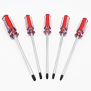 T15 T20 T25 T27 T30 Torx Screwdriver Set, 6inch Magnetic Torx Driver Star Bit Screwdrivers for Computer Repairing, Automobile Tools and Home Appliances,5-Piece