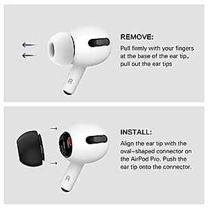 [4-Pairs] Ear Tips for Airpods Pro & Airpods Pro 2nd Generation Ear Tips (Silicone), WQNIDE Anti Slip Soft Silicone Airpods Pro Replacement Ear Tips Fit in The Charging Case (Black/White/Pink/Purple)