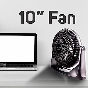 Taurus OASIS | Table Fan | Tabletop Air Circulator Fan | 10 inches | 3 speed options | Portable Fans | Black | ECOJET | Personal Table Fan for Home, Office