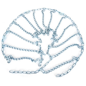 SCITOO QG2228CAM Snow Chains for Car Pickup Trucks SUV,Universal Emergency Tire Traction Chain,Anti-Skid Thickening Tire Chains Width 225 235 245 255 265 275 285 295(15" 16" 17" 18" 19" 20")- Set of 2