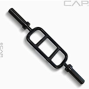 CAP Barbell 2' Solid Olympic Triceps Bar, No Collars, Black (New Version) (OBIS-34SB-3)