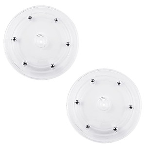 Lazy Susan Organizer for Kitchen, White Acrylic for Spice Rack, Turntable for Cabinet, Table Cake Kitchen Pantry Decoration, 6 inch, 2 Pack