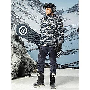 MAGCOMSEN Fleece Lined Pants Men Waterproof Pants Warm Pants Skiing Pants Snow Pants Hiking Pants Mens Winter Pants Ski Pants for Men Snowboard Pants Work Pants Dark Grey