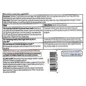 Equate Daily Multi-Benefit Psyllium Fiber Capsules, 300 Ct