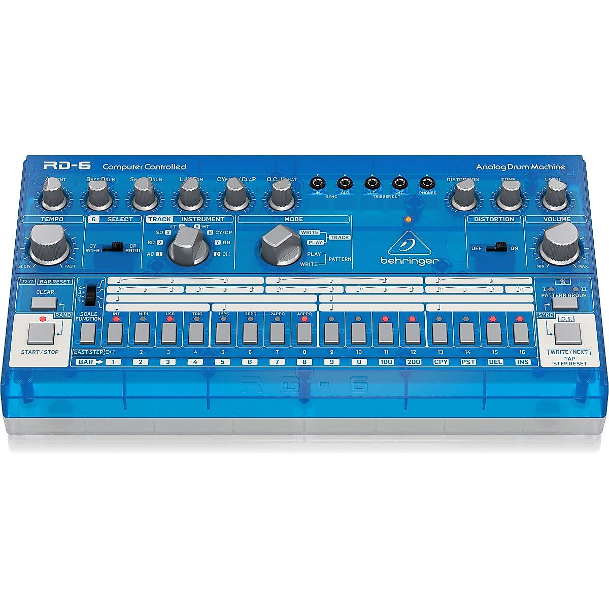 Behringer RD-6-BB Analog Drum Machine - Blue Translucent