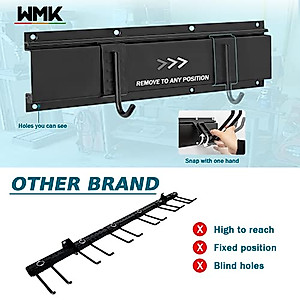 WMK Garage Tool Organizer Wall Mount, 11 PCS Garden Tool Rack with 8 Adjustable Heavy Duty Storage Hooks, Aluminum Tool Storage Racks 48 Inch, Max Load to 280lbs