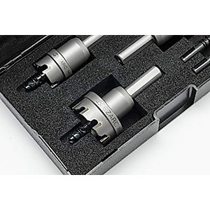 EZARC Carbide Hole Saw Kit, 3 Piece Carbide Tipped Hole Cutter with Pilot Drill bit for Hard Metal, Stainless Steel, Iron, Aluminum, Alloy