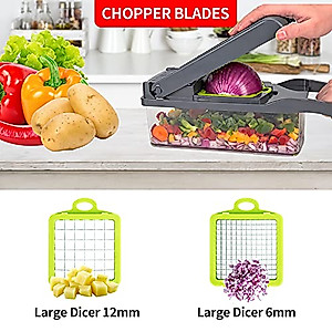 T-GOGO Pro Vegetable Chopper:10-in-1 Mandoline Slicer,Onion Chopper Slicer Dicer,Egg Separator Slicer,Vegetable Chopper Cutter Slicer,Pro Food Chopper Cutter Dicer Slicer with Container for Kitchen