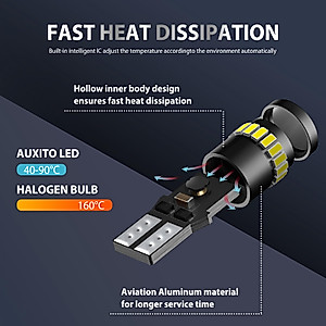 QODOLSI Led License Plate Light, 194 168 2825 W5W T10 Led Bulb, Led Interior Car Lights, Tail Light Bulb, Dome Light, Reverse Light Bulb, Car Door Lights, Universal for Most Cars (White #2PCS)