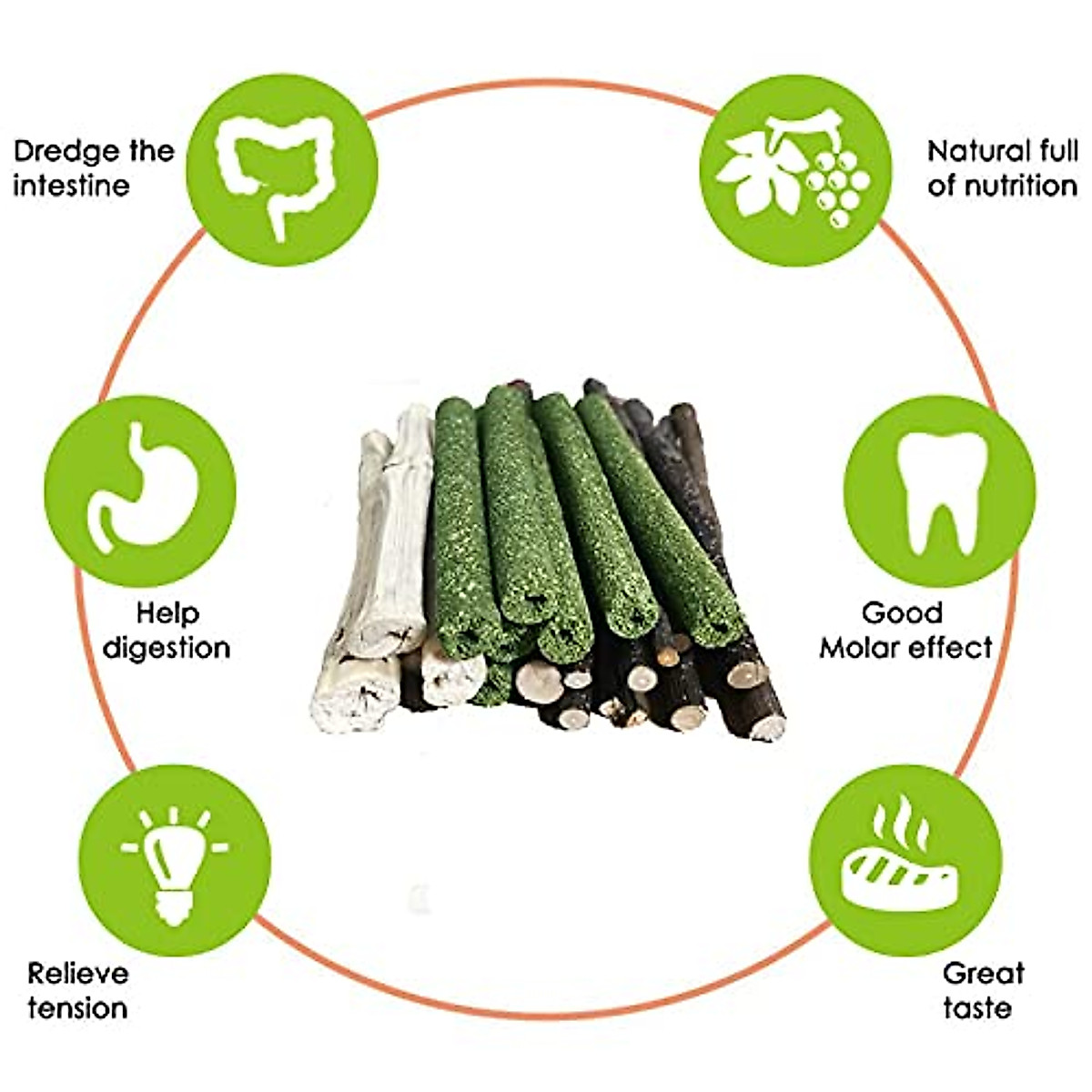 sharllen Chew Toys Molar Sticks Animals Cleaning Teeth Natural Apple Timothy Hay Sweet Bamboo Sticks 3 Types of Combined Wood Toys Squirrel Rabbit Chinchilla Guinea Pig Hamster Gerbil Parrot (500g)