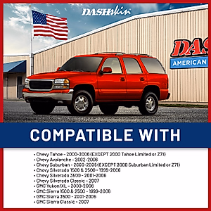 DashSkin USA Glue-on Molded Dash Cover Compatible with 00-06 GM SUVs (exc Escalade & Z71) and 99-06 Pickups in Dark Pewter (Dark Grey) - Easy Cracked Dashboard Fix - Made in America