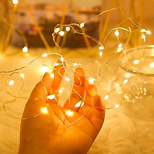 4 Pack LED Fairy Lights Battery Operated with Timer,3M 30 LED Firefly Lights Copper Wire Mini Twinkle String Lights,for Bedroom,Christmas,Wedding Decorations,Warm White