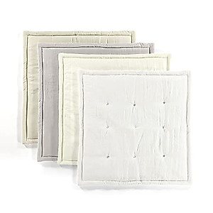 Lush Decor Baby Square with Border Play Mat, 36" x 36", Gray