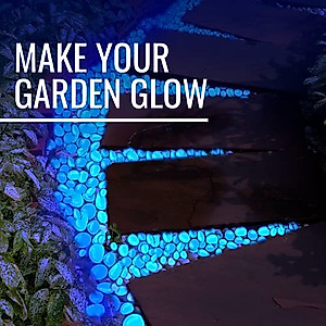 Graham Products Glow in The Dark Rocks 190PCS, Glowing Fish Tank Pebbles - Indoor/Outdoor Yard Décor; Garden/Aquarium/Planter/Walkway/Driveway, Blue
