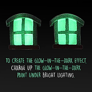 Cornucopia Fairy Garden Door and Windows Set (4-Piece Set); for Trees, Yard Art, Ornaments, and Sculptures