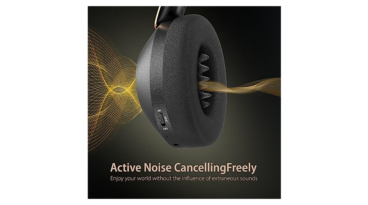EAORUL Noise Cancelling Headphones - 100H Playtime & Deep Bass