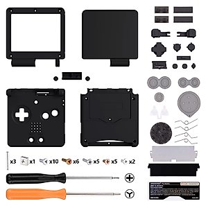 IPS Ready Upgraded eXtremeRate Black Soft Touch Custom Replacement Housing Shell for Gameboy Advance SP GBA SP – Compatible with Both IPS & Standard LCD – Console & Screen NOT Included