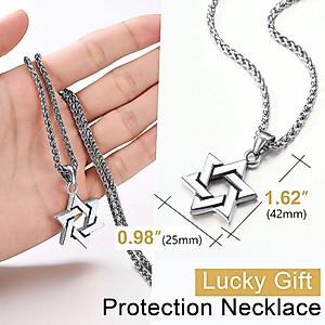 Star Necklaces for Women Stainless Steel Jewish Gifts for Him