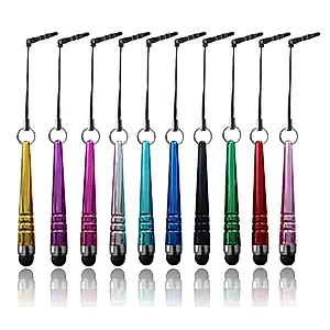 IC ICLOVER 10PCS Sharp Short Touch Screen Pen, Mini Stylus Pen with 3.5mm Jack Connector for iPhone 14/13/12/11/PRO/Max/PRO/Max/SE2/X/XS MAX, iPad Pro/Air/Mini, iPod, Kindle, Samsung S21/S20+/Note 20