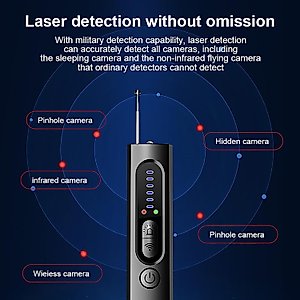 RAVIAD Hidden Camera Detectors, GPS Tracker Detector, Listening Device Detector,Anti-Spy Detector, Bug Detector Electronic Sweeper, RF Signal Detector, 5 Levels Sensitivity, 30H Working Time