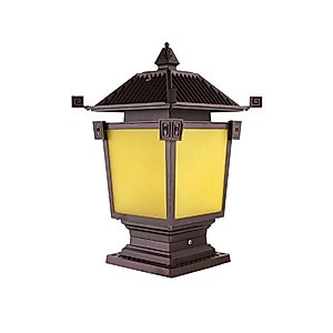 MODEBHD Solar LED Outdoor Post Lamps, Die-cast Aluminum Waterproof and Moisture-Proof IP65 Villa Courtyard Post Lantern E27, Pillar Light, The Garden Lawn Fence, Square Post Lights