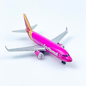 WngAur Southwest Airplane Model, Pink Aircraft Livery, Die-cast Metal Model Planes with Plastic Parts, Suitable for Collection and Gifts