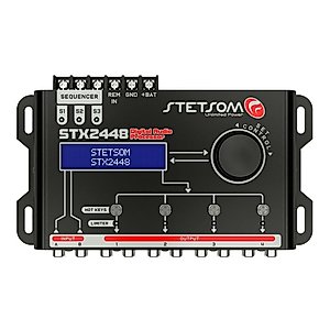 Stetsom STX 2448 DSP Crossover & Equalizer 4 Channel Full Digital Signal Processor (Sequencer) 2.4 Remote Relay
