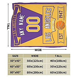 Custom Basketball Throw Blankets Personalized Ultra-Soft Micro Fleece Blankets with Name Numbers for Fans Gifts