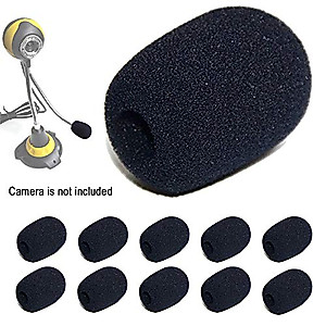 10 Pcs Mini Lapel Headset Foam Microphone Windscreens Windshied Headset Foam,Mic Sponge Foam Cover Shield (Black)