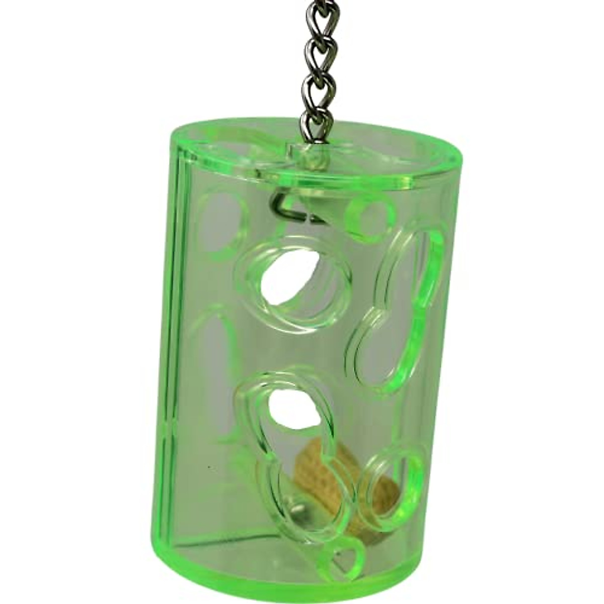 Bonka Bird Toys 60002 Small Can-o-Nuts Foraging Bird Proof Durable Treat Hanging Colored Cannister Suitable for Eclectus Amazons African Greys and Other Similar Birds (Green)