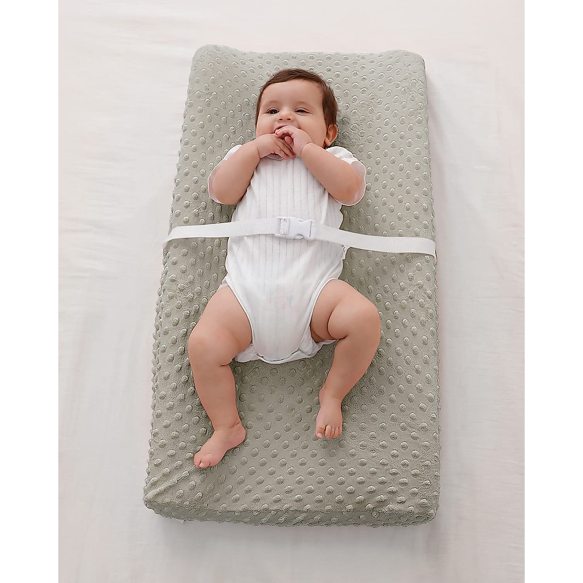 Changing Pad Cover, Soft Minky Dots Changing Table Sheets for Baby Boy and Girl, Diaper Changing Table Cover Fit 32"/34'' x 16" Pad (Tidal Foam)