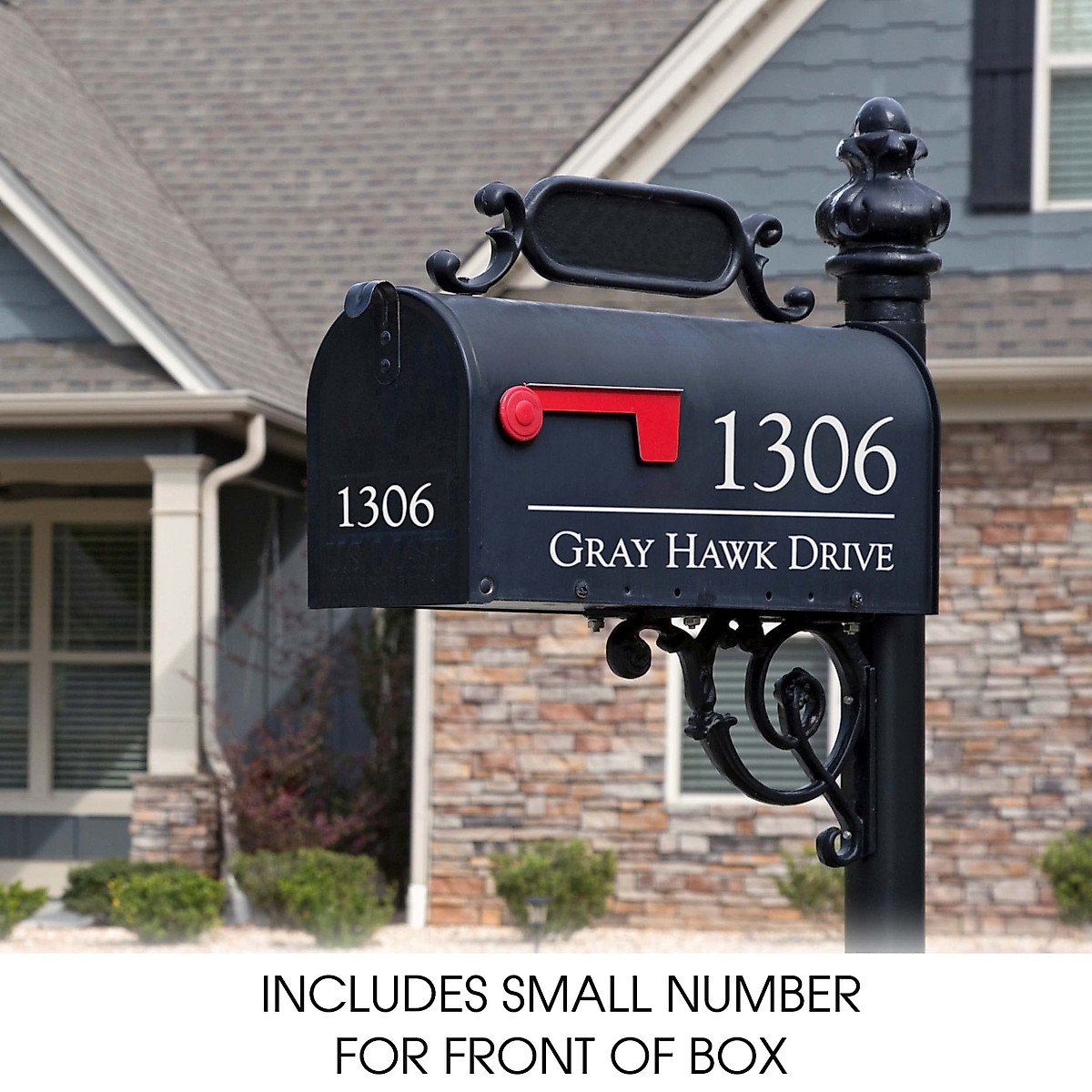 Personalized Mailbox Numbers - Street Address Vinyl Decal - Custom Decorative Numbering Street Name House Number Gift 3DY - Back40Life (E-004q)