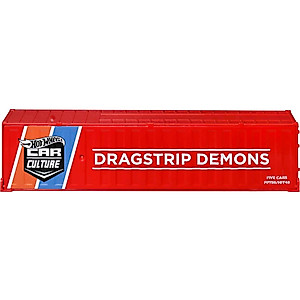 Hot Wheels Premium Toy Cars & Trucks, Lion’s Roar Container Set with 5 Die-Cast 1:64 Scale Drag Racing Vehicles in Collectable Display Container