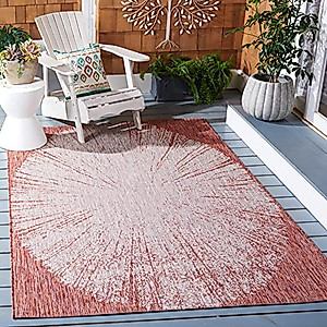 SAFAVIEH Courtyard Collection 9' x 12' Beige/Red CY8893 Indoor/ Outdoor Waterproof Easy-Cleaning Patio Backyard Mudroom Area-Rug