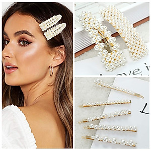 laxizar 18 Pcs Pearl Hair Clips Large Hair Clips Barrette Hair for Women Girls Fashion Hair Accessories