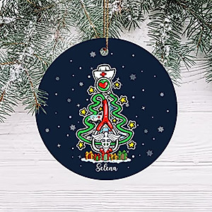 ColorfulParrot Custom Nurse Stethoscope Christmas Ornament, Nurse Ornament, Stethoscope Ornament, Nursing Assistant Gifts Dyx8 1