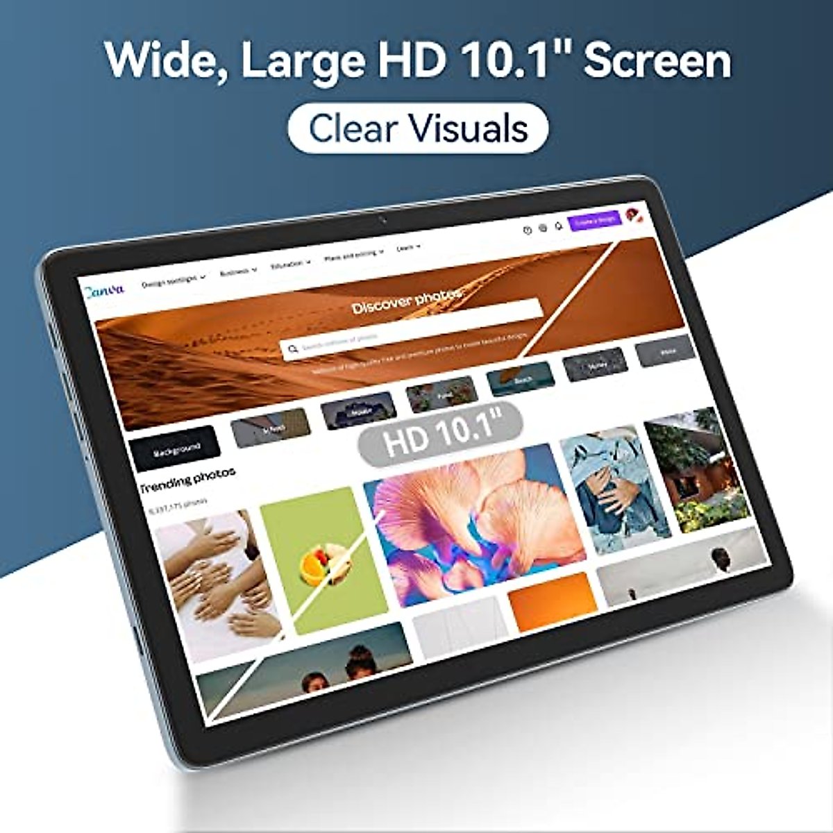 Tablet 2023 Newest Android Tablet 10 inch, Octa-Core 5G WiFi Tablet with Keyboard, 128GB + 4GB + 1TB Expandable Storage, Large Touch-Screen Tablet, 13MP Dual Camera/Bluetooth/GPS/HD Display/Mouse/Case