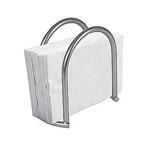Metal Napkin Holder For Table, By Home Basics (Satin Nickel Finish) | Napkin Holders For Kitchen | Contemporary and Modern Napkin Holders